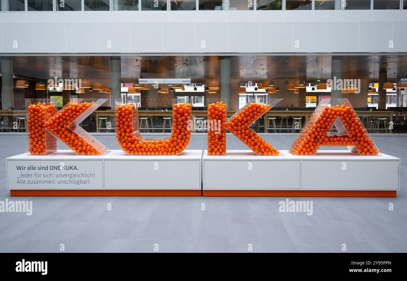 Augsburg, Germany. 08th Oct, 2024. The Kuka logo can be seen at the ...