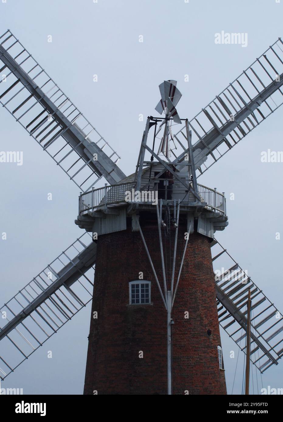 A view of Horsey windpump a restored working, mill. Norfolk, England UK ...