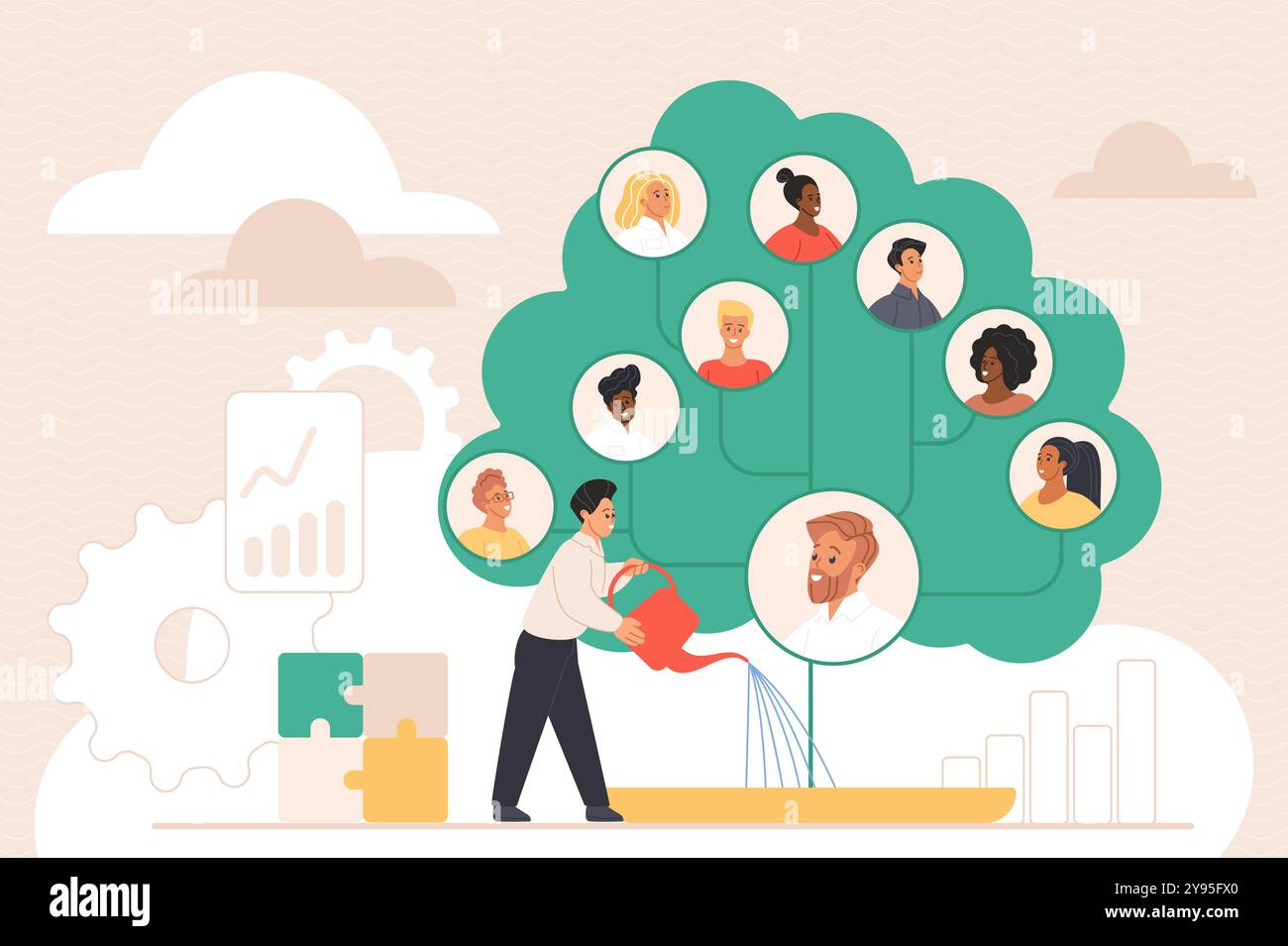 Corporate company team development, growth of professional staff skills ...