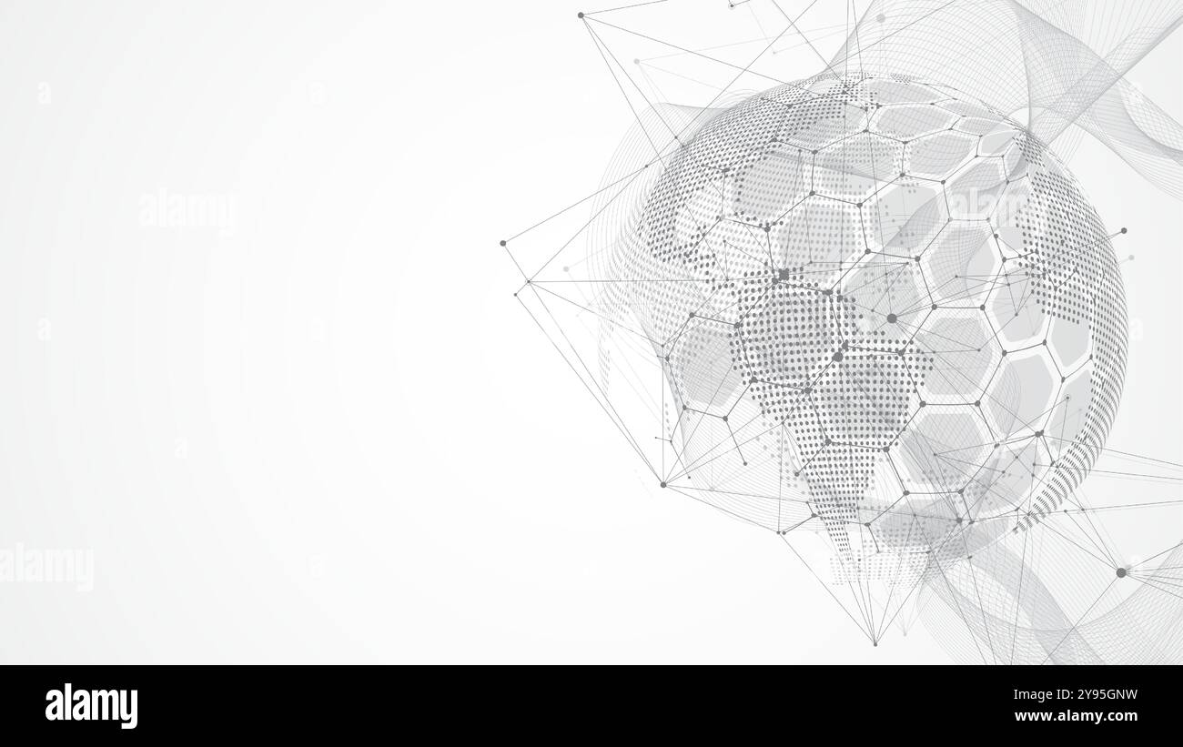 Global network connection concept. Big data visualization. Social ...