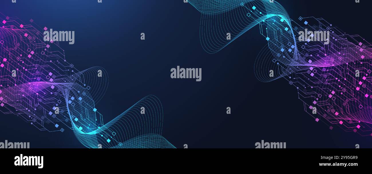 Digital technology abstract background with AI circuit board texture ...