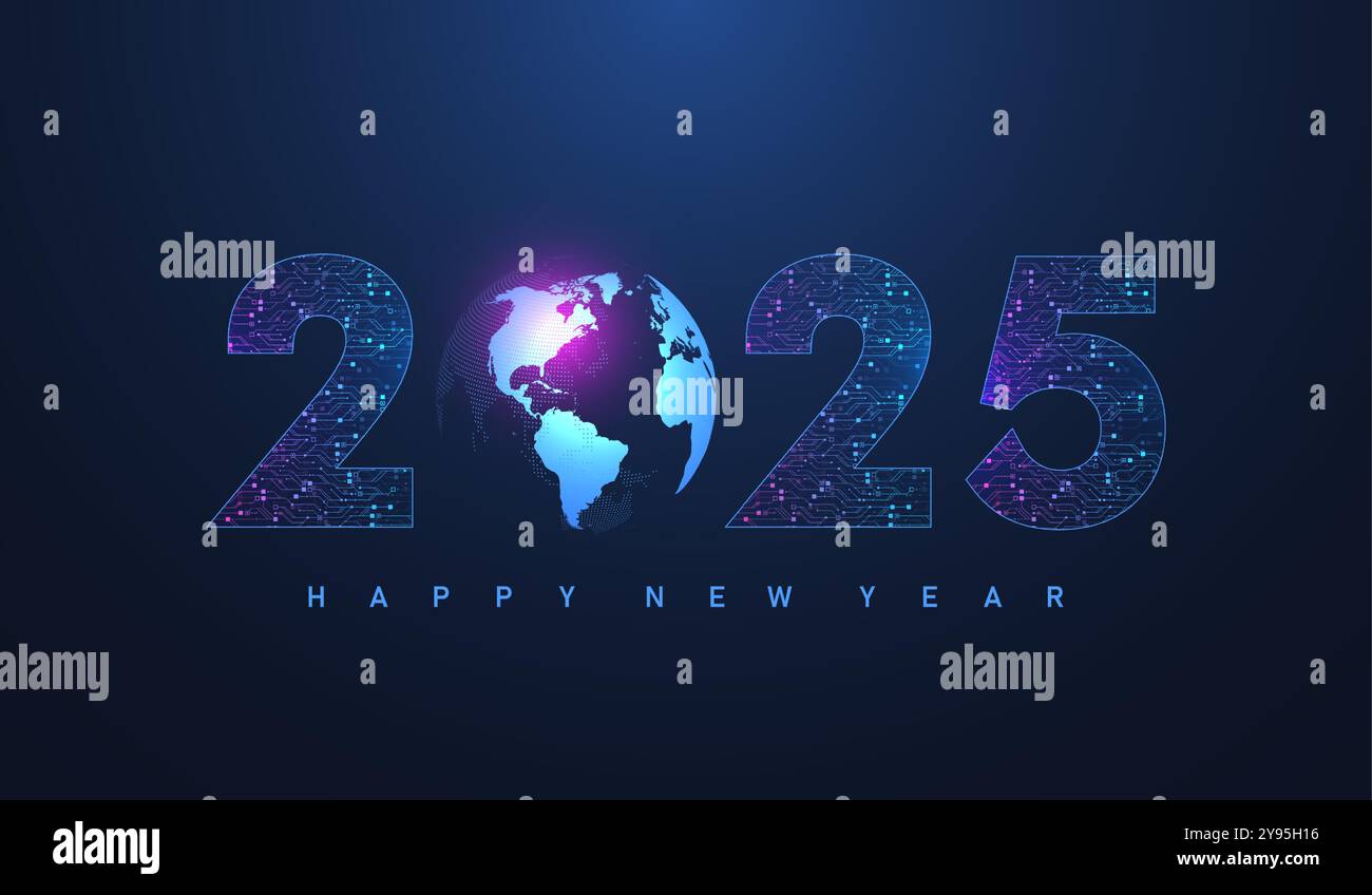 Christmas poster template 2025 in the style of new digits electronic ...