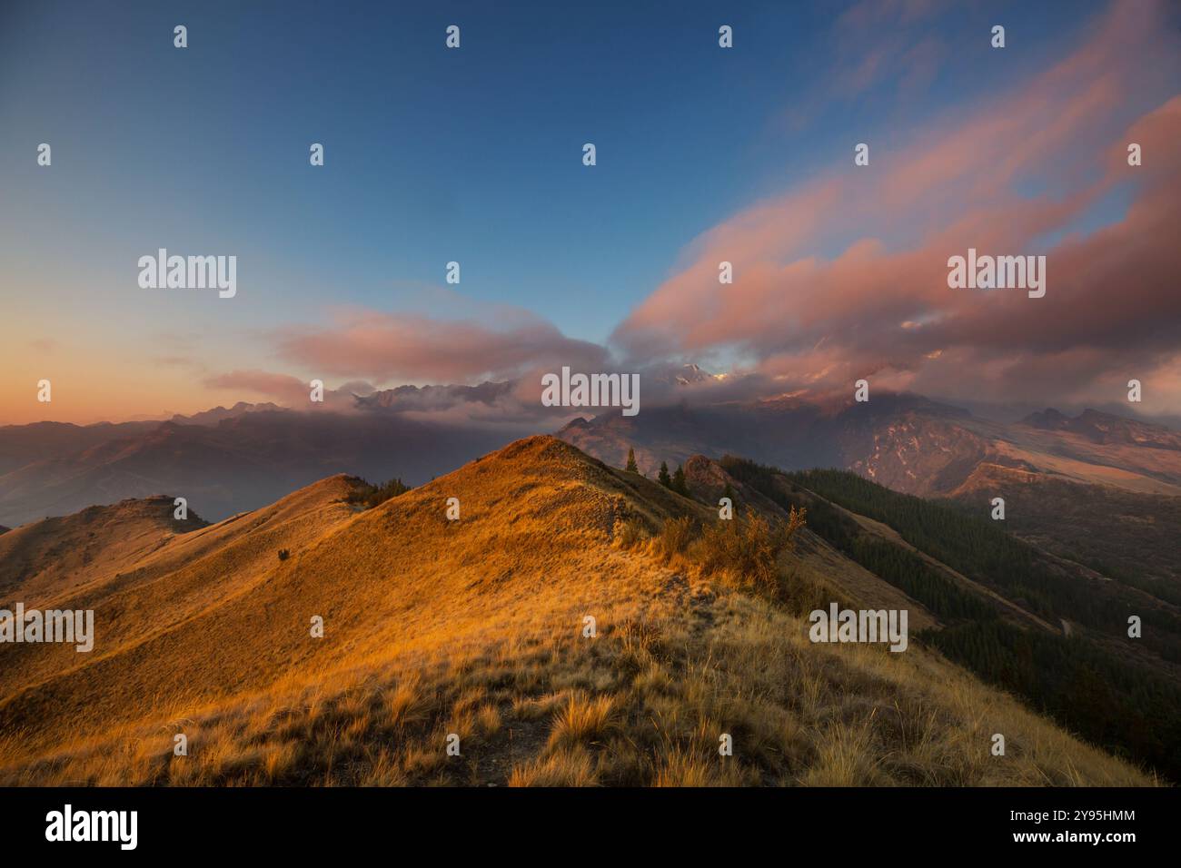 Scenic Sunset in the mountains. Beautiful natural background ...