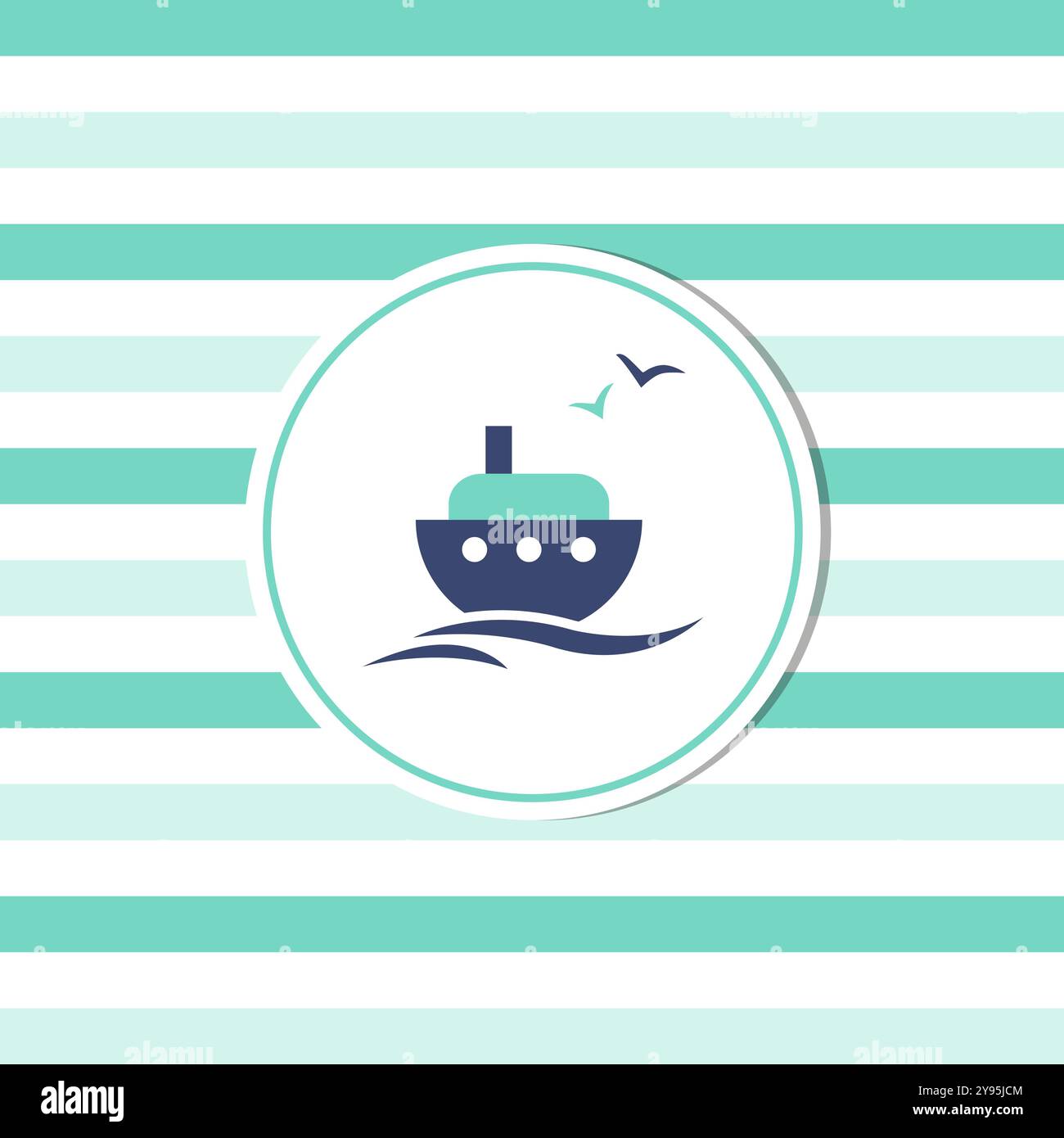Small boat on ocean Stock Vector Images - Alamy