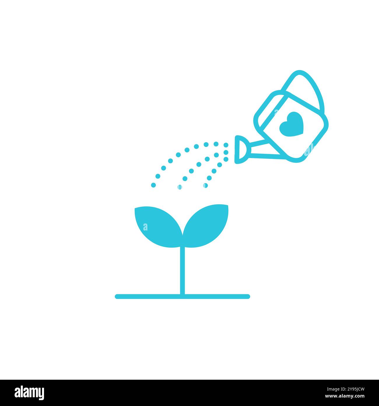 Watering plant icon. Isolated on white background. From blue icon set ...