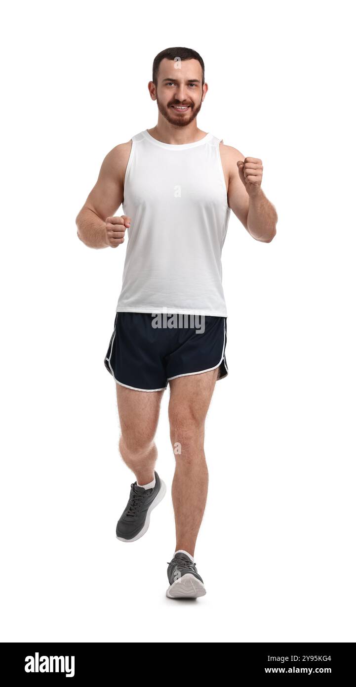 Happy sportive young man Cut Out Stock Images & Pictures - Alamy