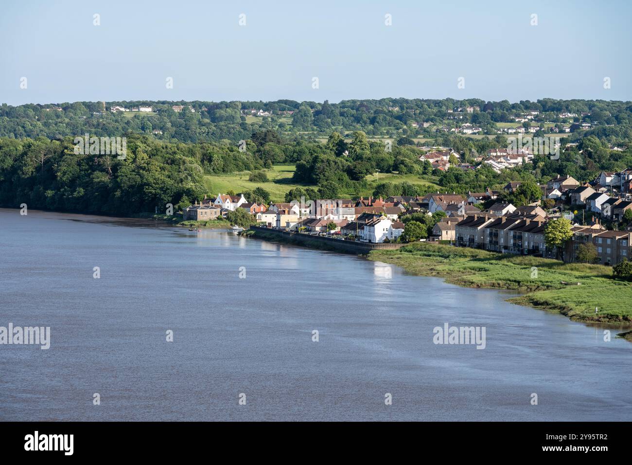 The village of Pill in North Somerset, on the banks of the estuary of ...