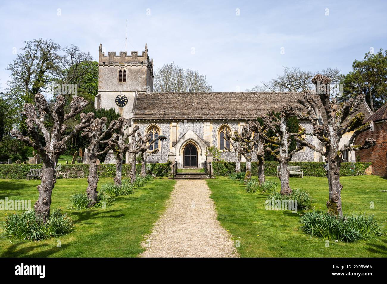 The traditional parish church of St Mary in Chilton Foliat, Wiltshire ...