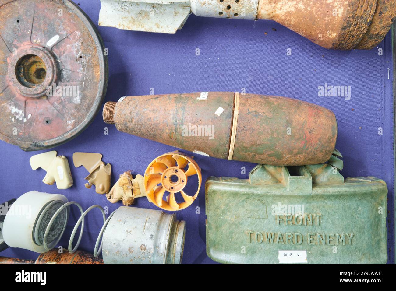 Various bombs, old landmines used by Nixon during the Vietnam war. At ...