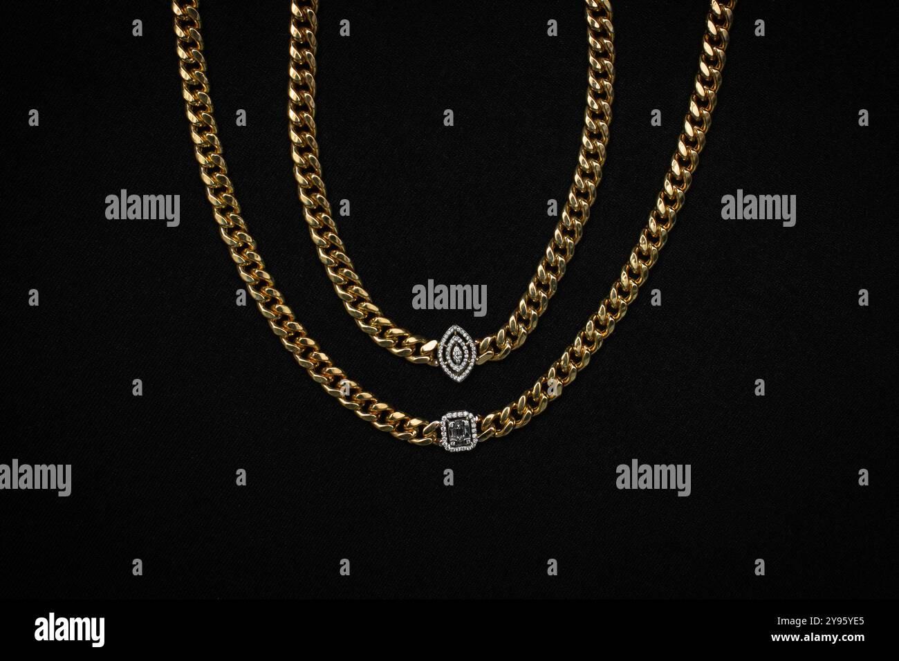 Double gold chain bracelets hi-res stock photography and images - Alamy