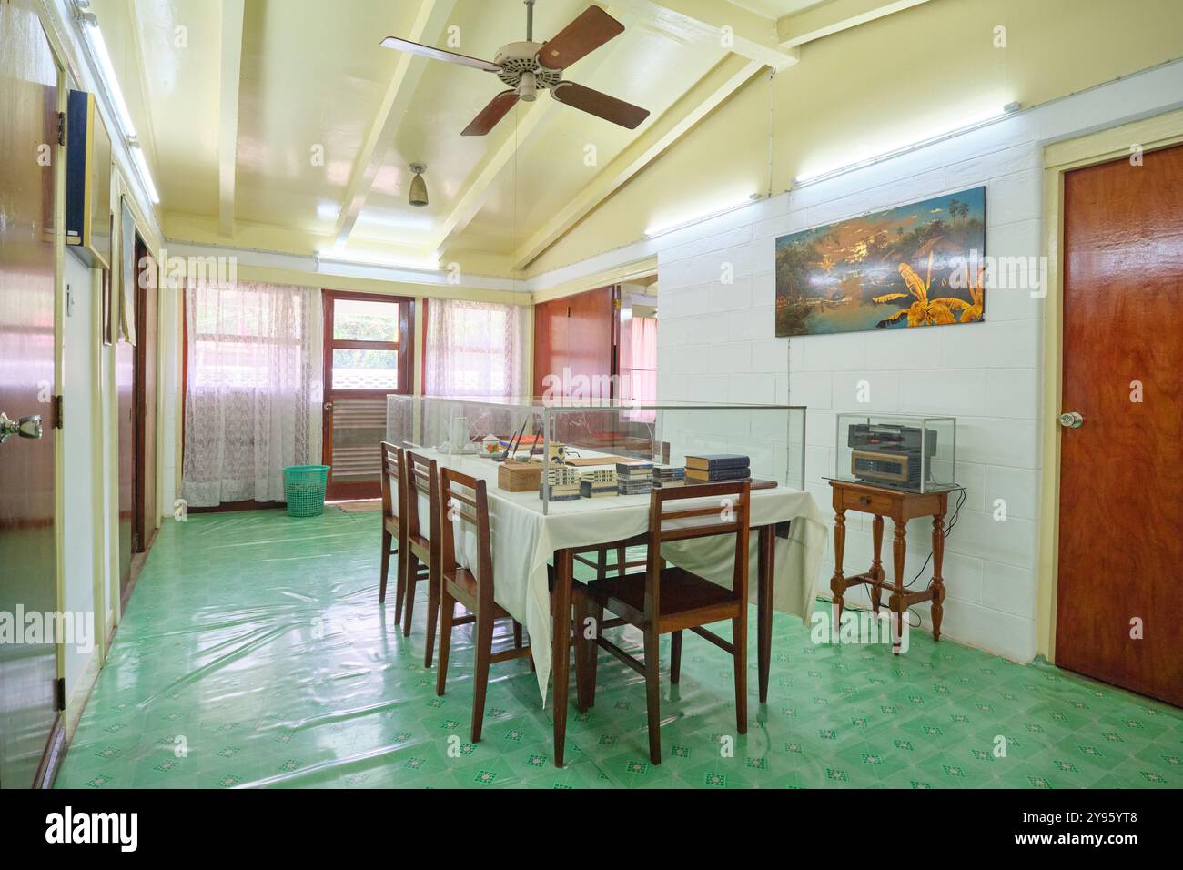 Entry room of the building used as an office, which includes this desk ...