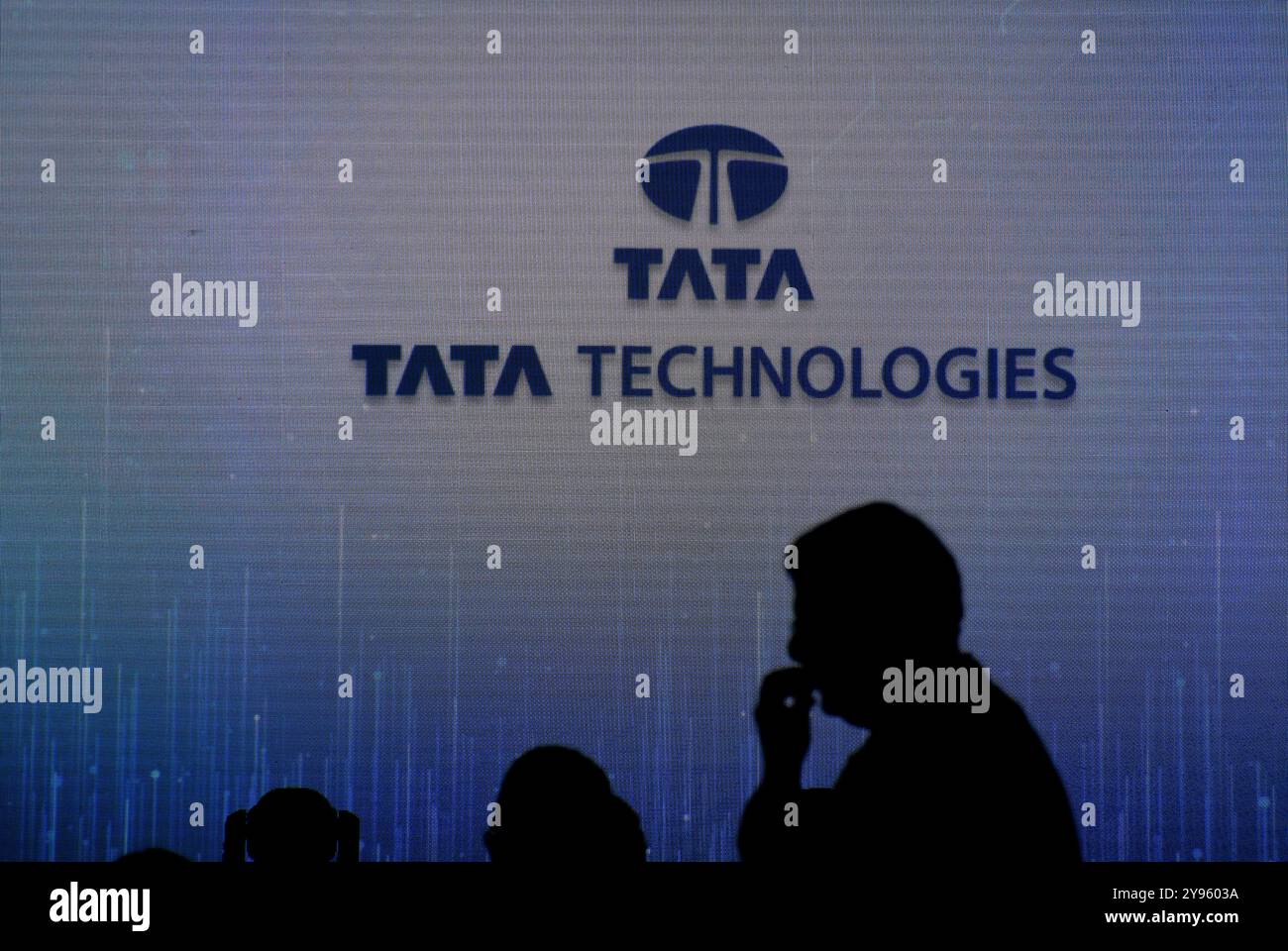 Mumbai, India. 08th Oct, 2024. Tata Technologies logo is displayed on ...