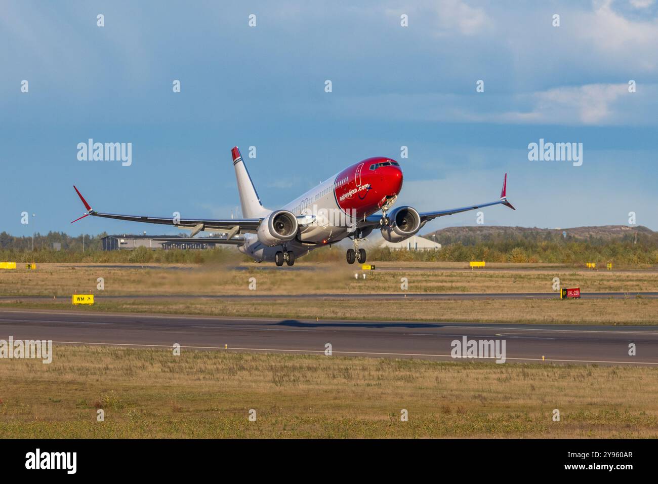 Norwegian Boeing 737 MAX Takinf off from Helsinki airport Stock Photo ...
