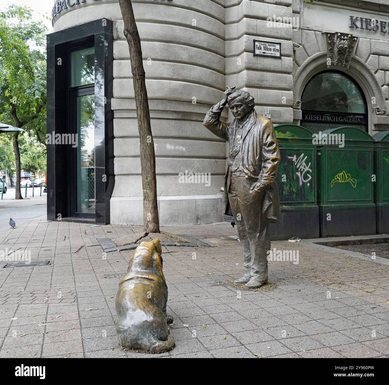 Peter Falk as Columbo, a statue in Falk Street in Budapest, purportedly ...