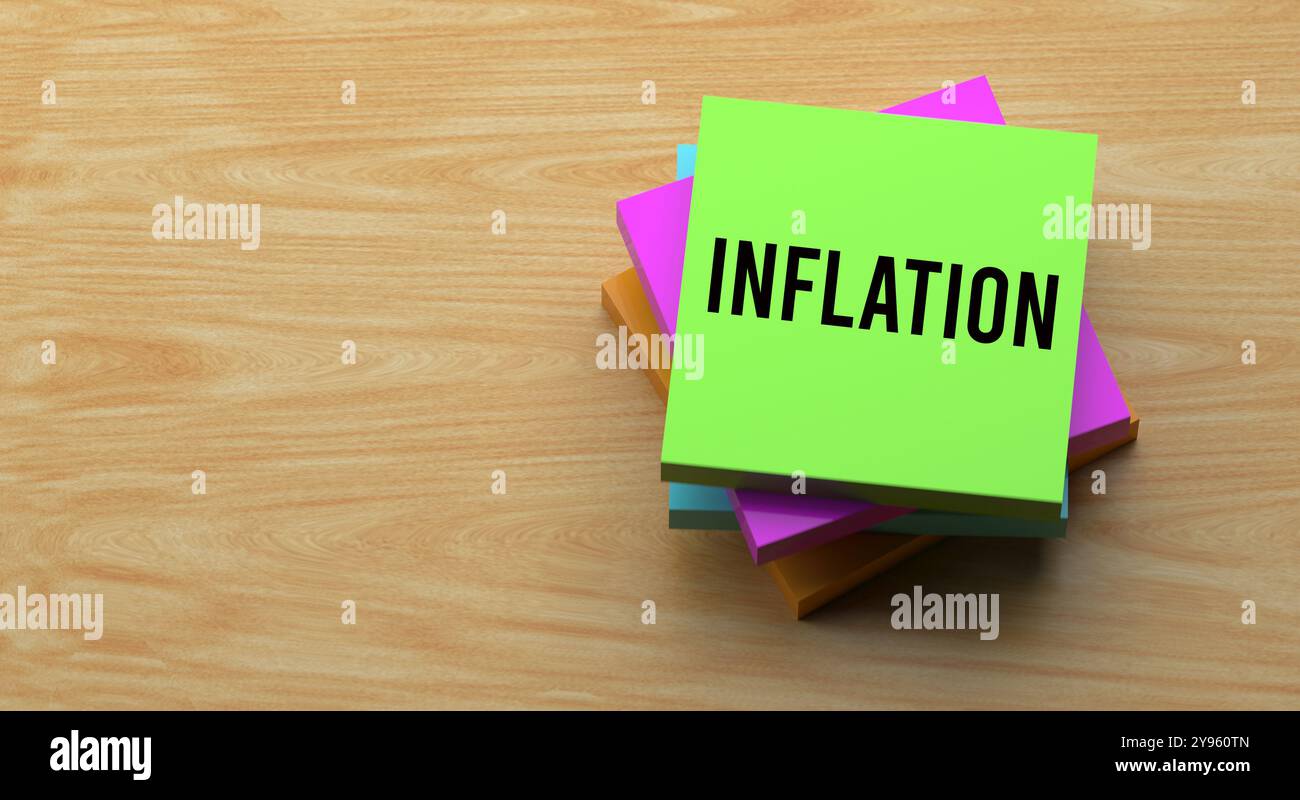 The concept of inflation written on sticky note paper Stock Photo - Alamy