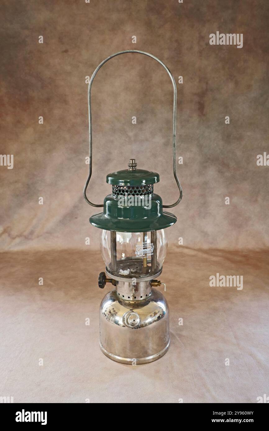Coleman lantern from thed 1950s that burns white gas Stock Photo - Alamy