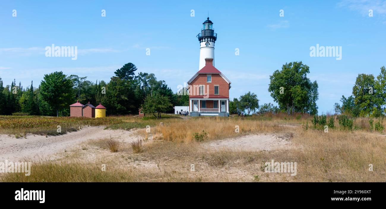 Panoramic photograph of Au Sable Lighthouse, Pictured Rocks National ...