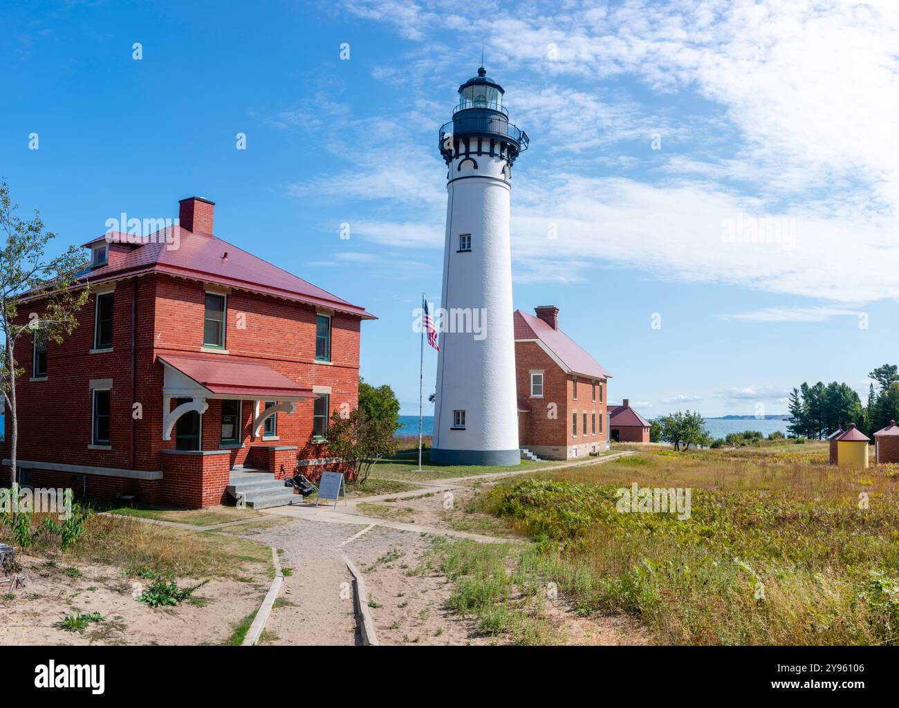 Panoramic photograph of Au Sable Lighthouse, Pictured Rocks National ...
