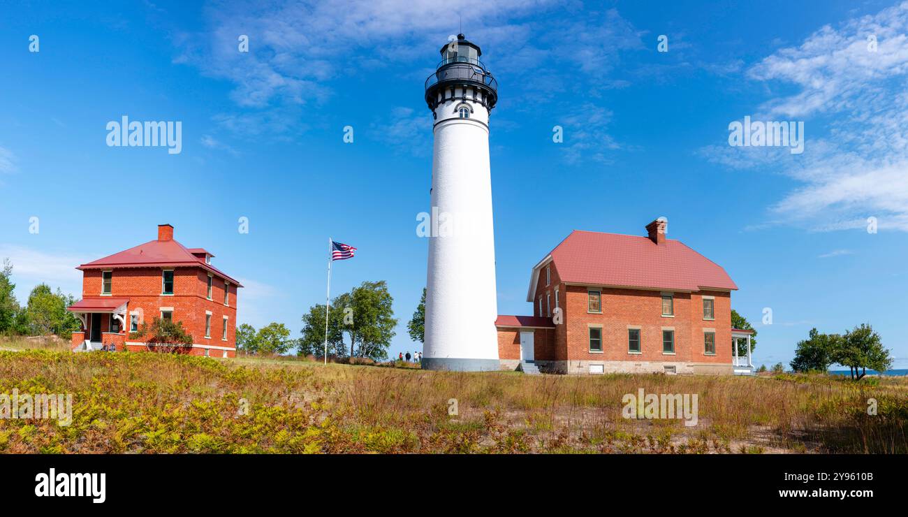 Panoramic photograph of Au Sable Lighthouse, Pictured Rocks National ...