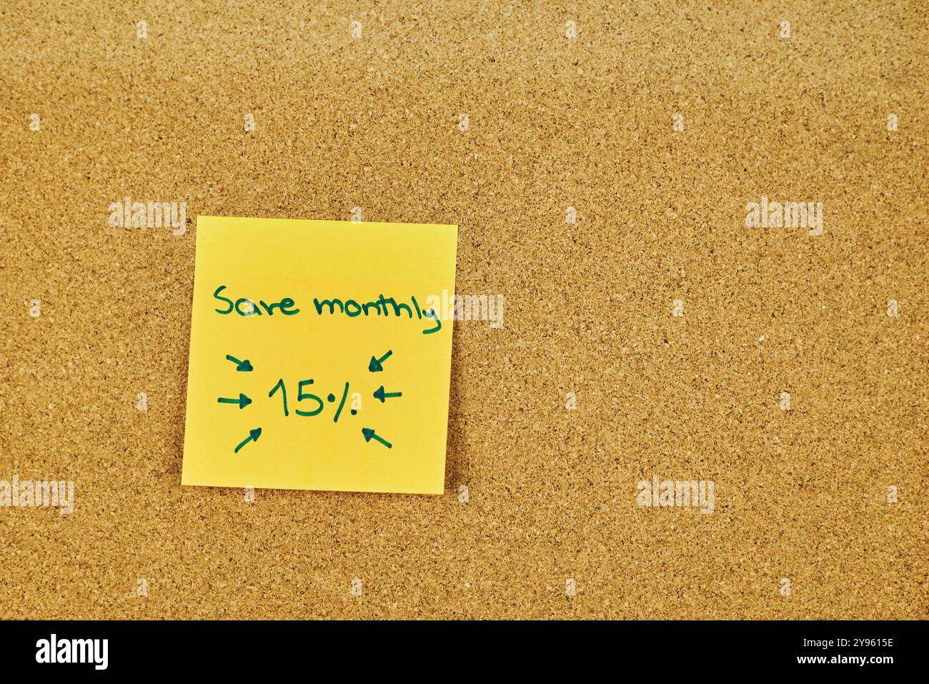 Post It notes with resolutions and goals achieved, placed on the cork ...