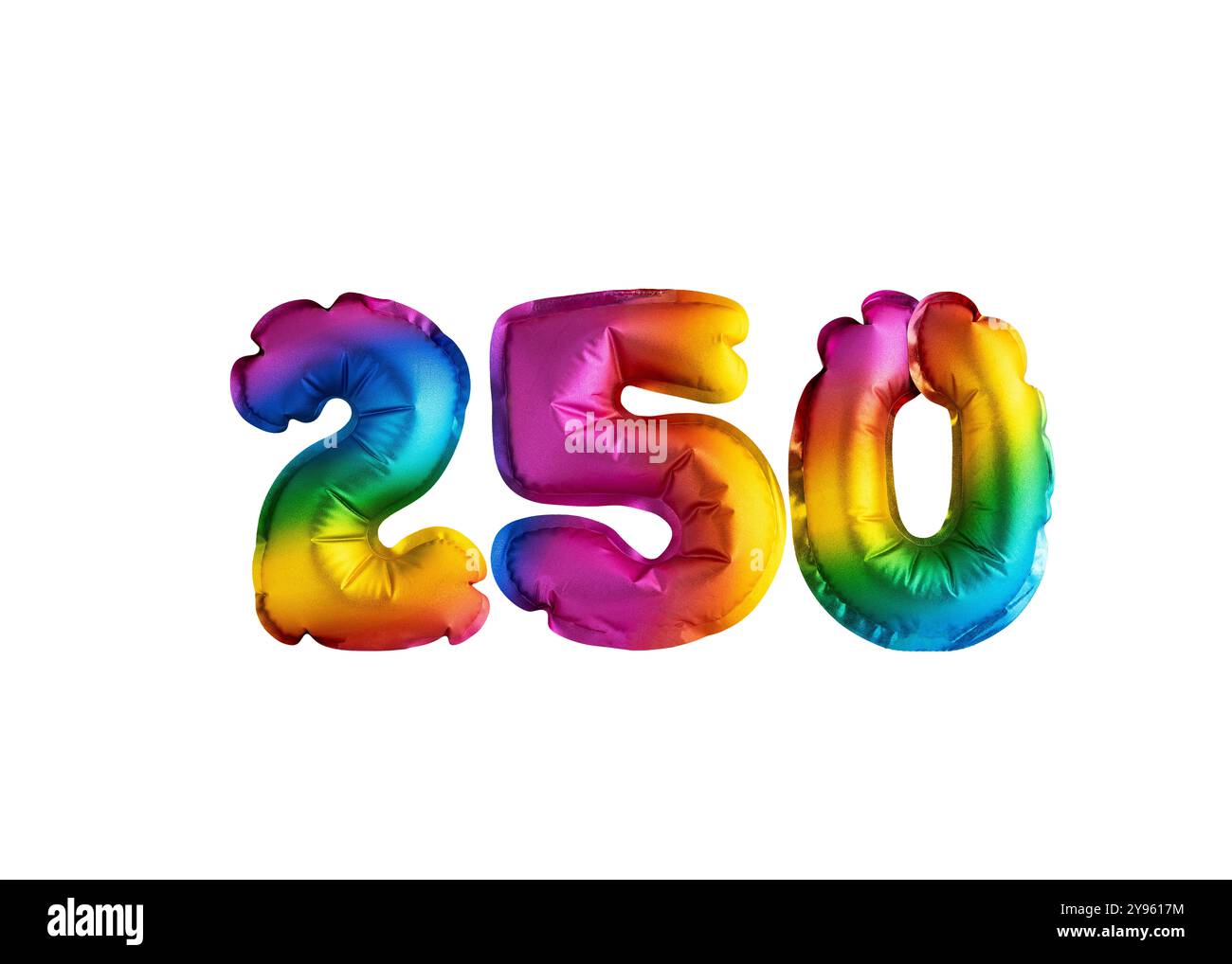 Multicolor balloon number 250 anniversary. Happy birthday ...