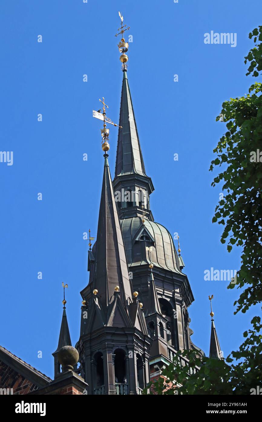 Spires of Helligaandskirken, Church of Holy Spirit, Copenhagen Stock ...