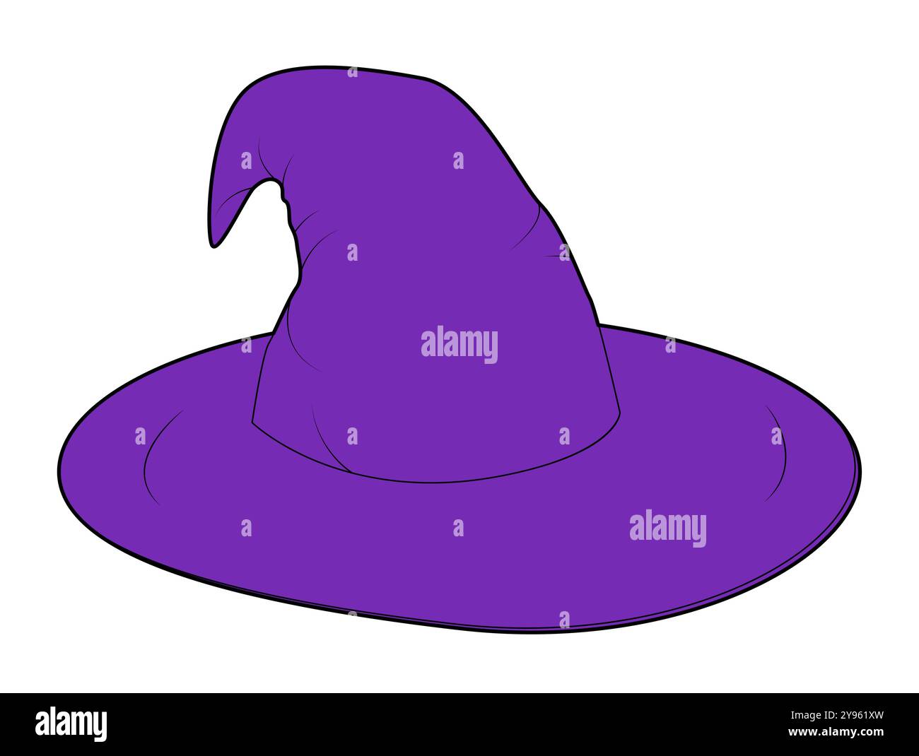 Purple Witch Hat Magic Head Fashion accessory cap with wide brim ...