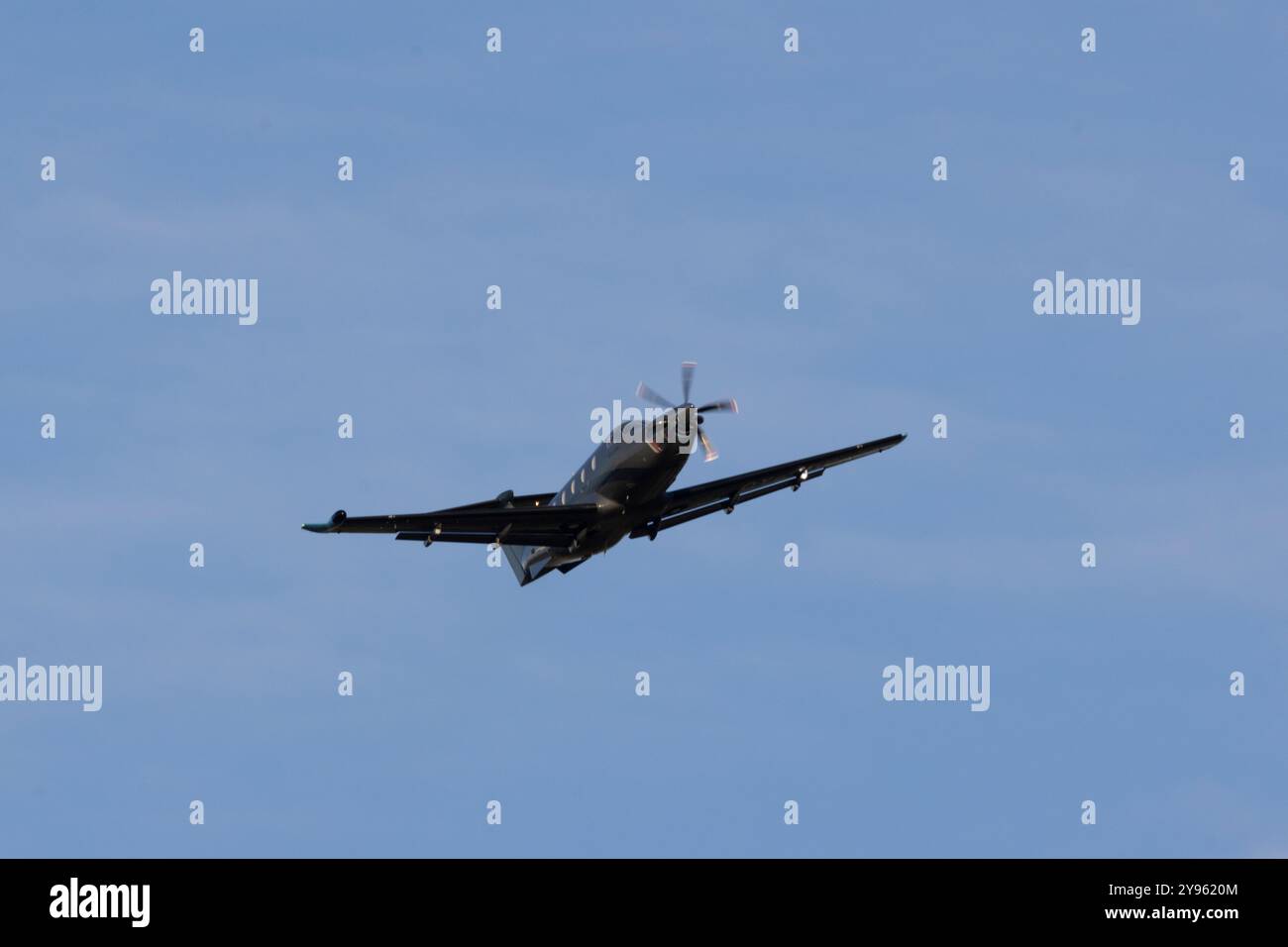 A Pilatus Pc 12 plane taking off Stock Photo - Alamy