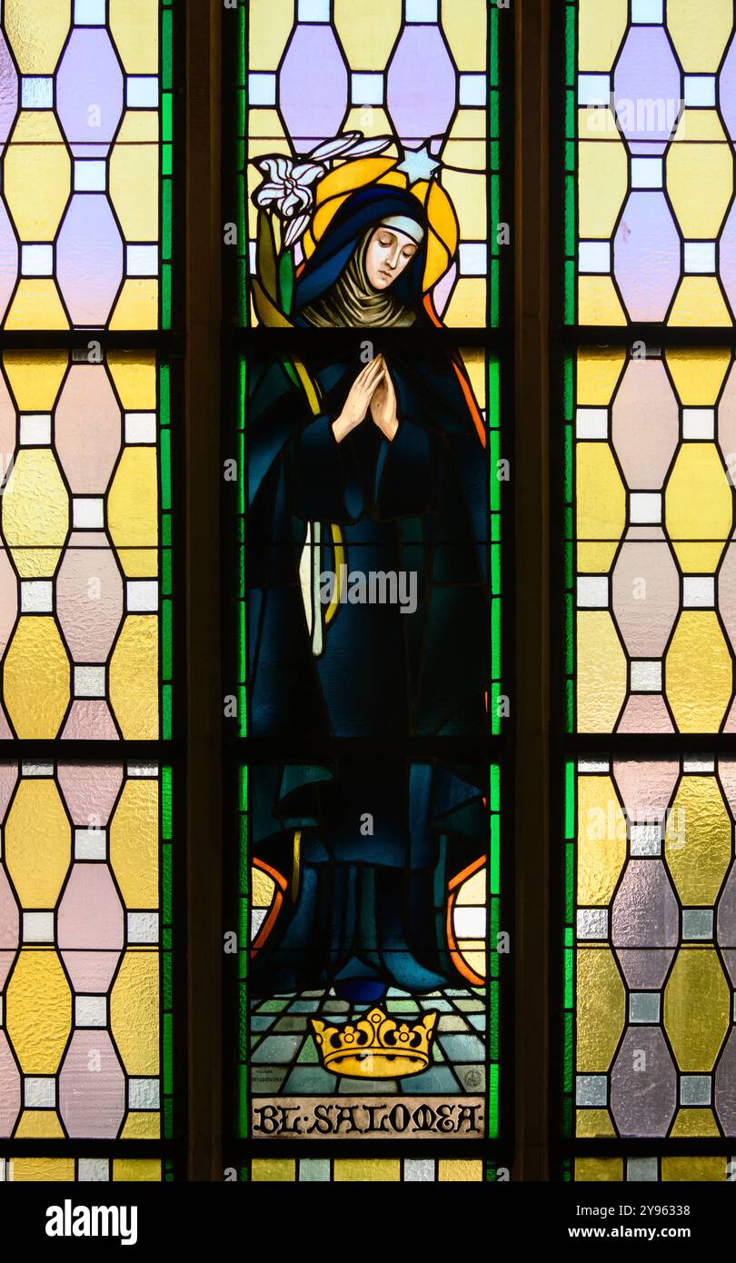 Blessed Salome of Cracow (Salome of Poland). A stained-glass window in ...