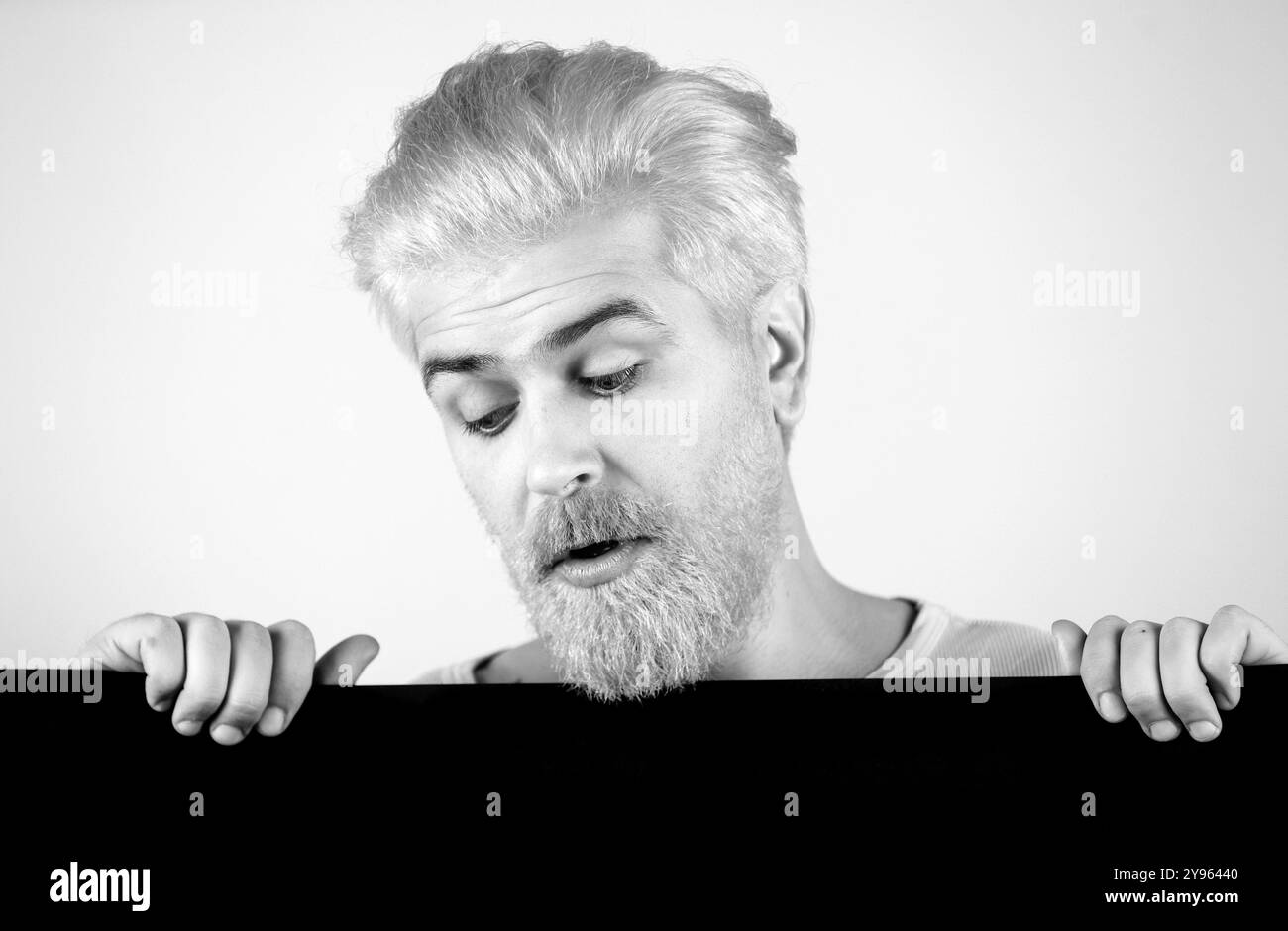 Man face plain background Black and White Stock Photos & Images - Alamy