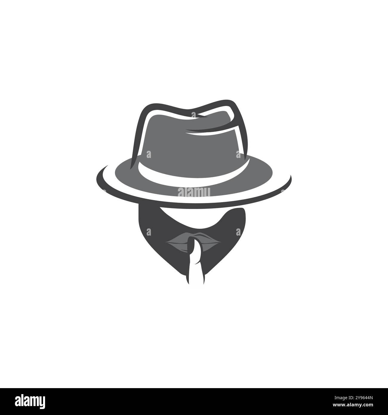 Silhouette secret agent whispering template design. Vector illustration ...