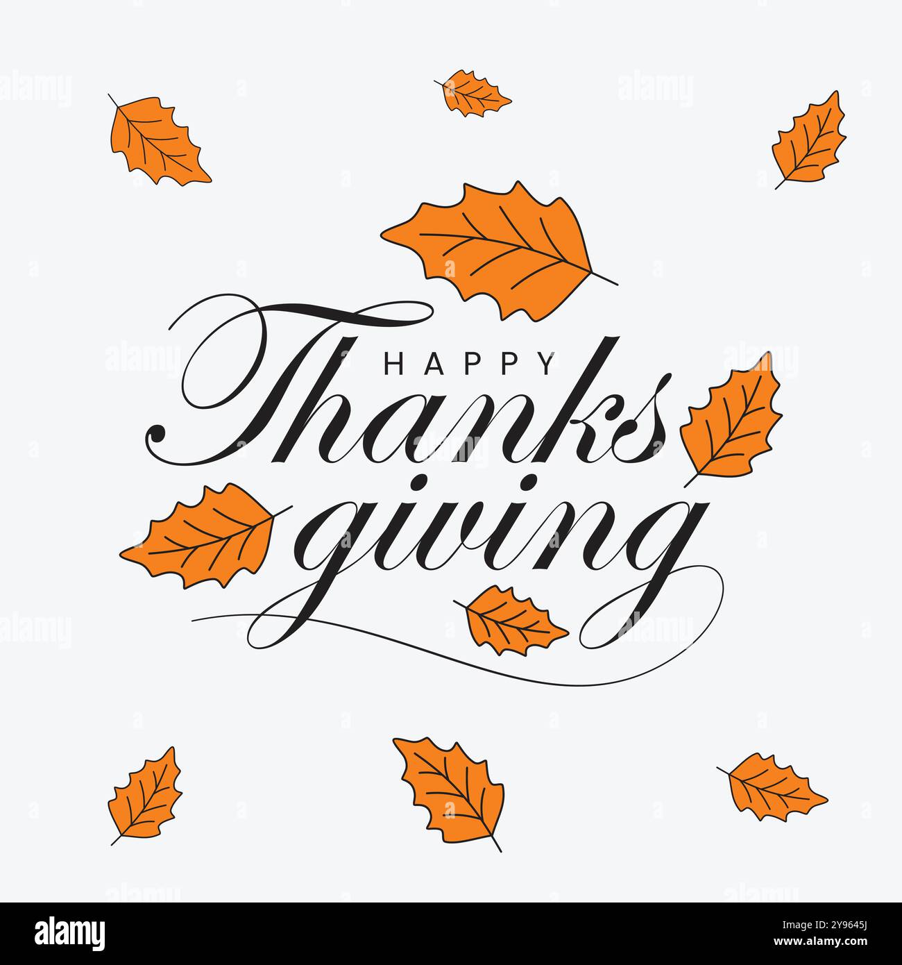 Typography letter Happy Thanksgiving Day template background. Vector ...