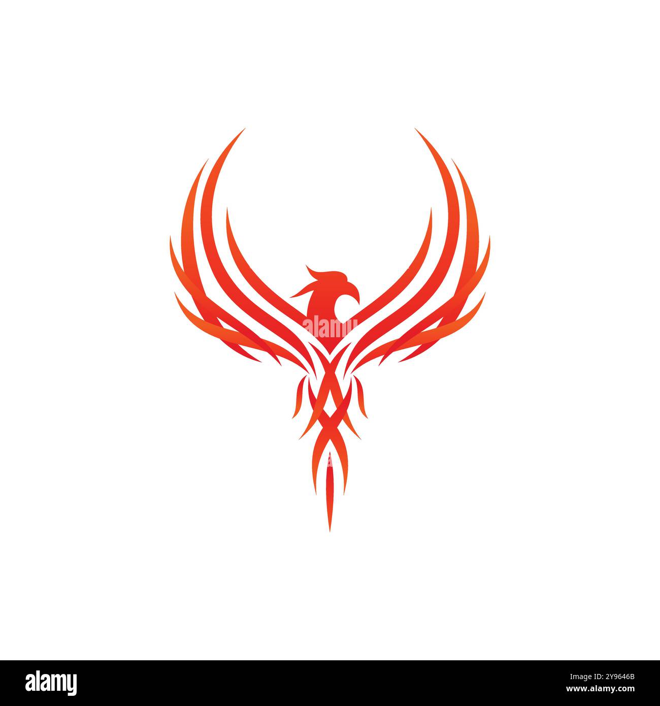 Mythological animal Phoenix fire bird vector logo design. Vector ...