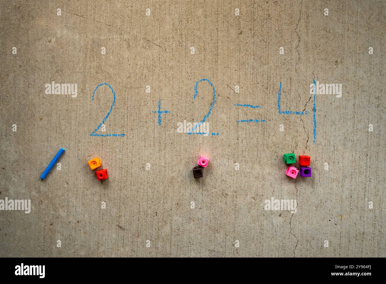 Elementary Math Written In Chalk Stock Photo - Alamy