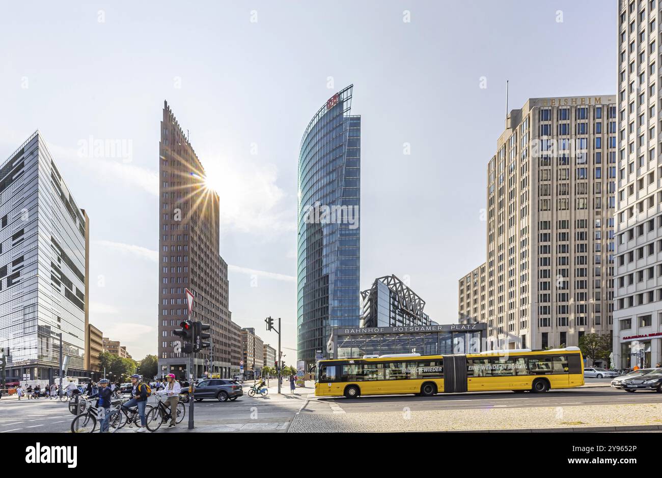 Modern office buildings, tower blocks at Potsdamer Platz Berlin ...