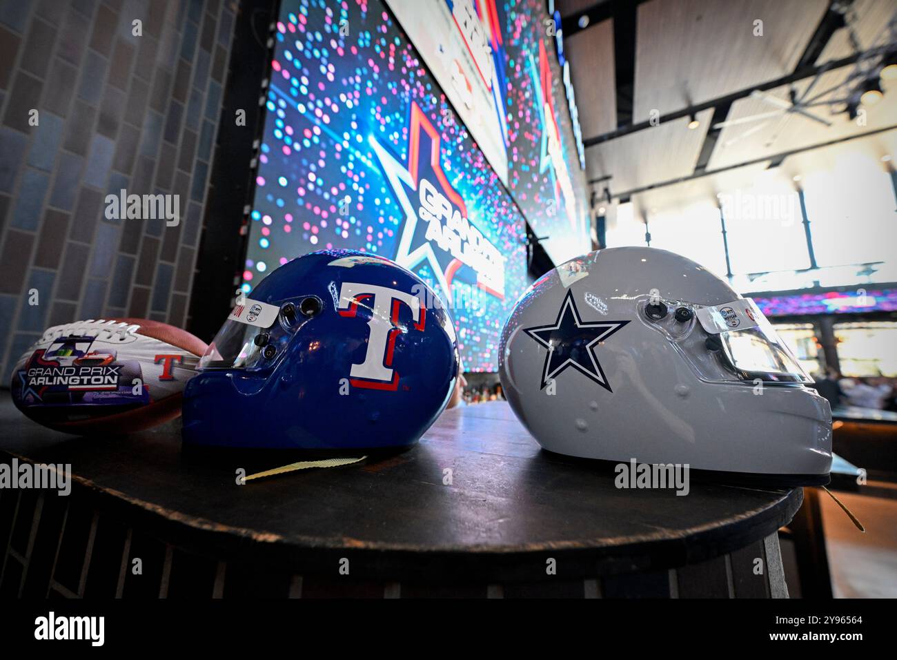 A view of the customized Dallas Cowboys and Texas Rangers themed driver ...