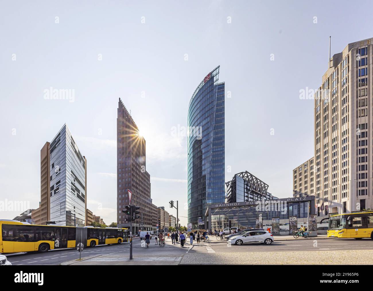 Modern office buildings, tower blocks at Potsdamer Platz Berlin ...