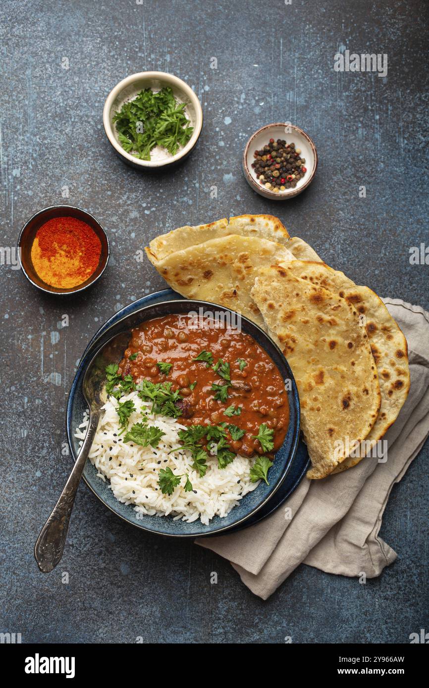 Traditional Indian Punjabi dish Dal makhani with lentils and beans in ...