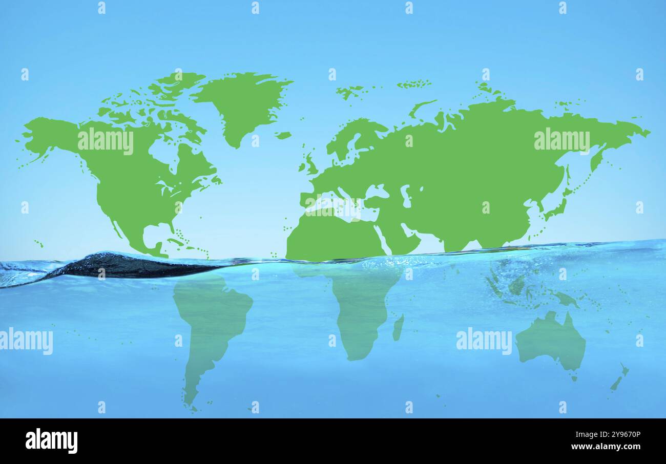 Sea level rise world map hi-res stock photography and images - Alamy