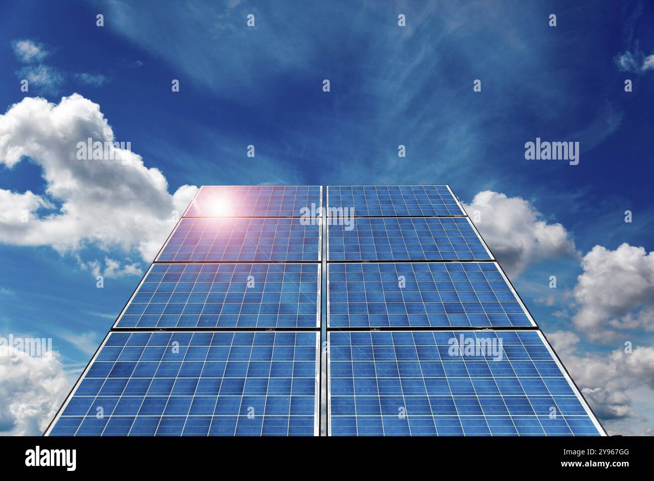 Solar modules with the sun as an energy source Stock Photo - Alamy