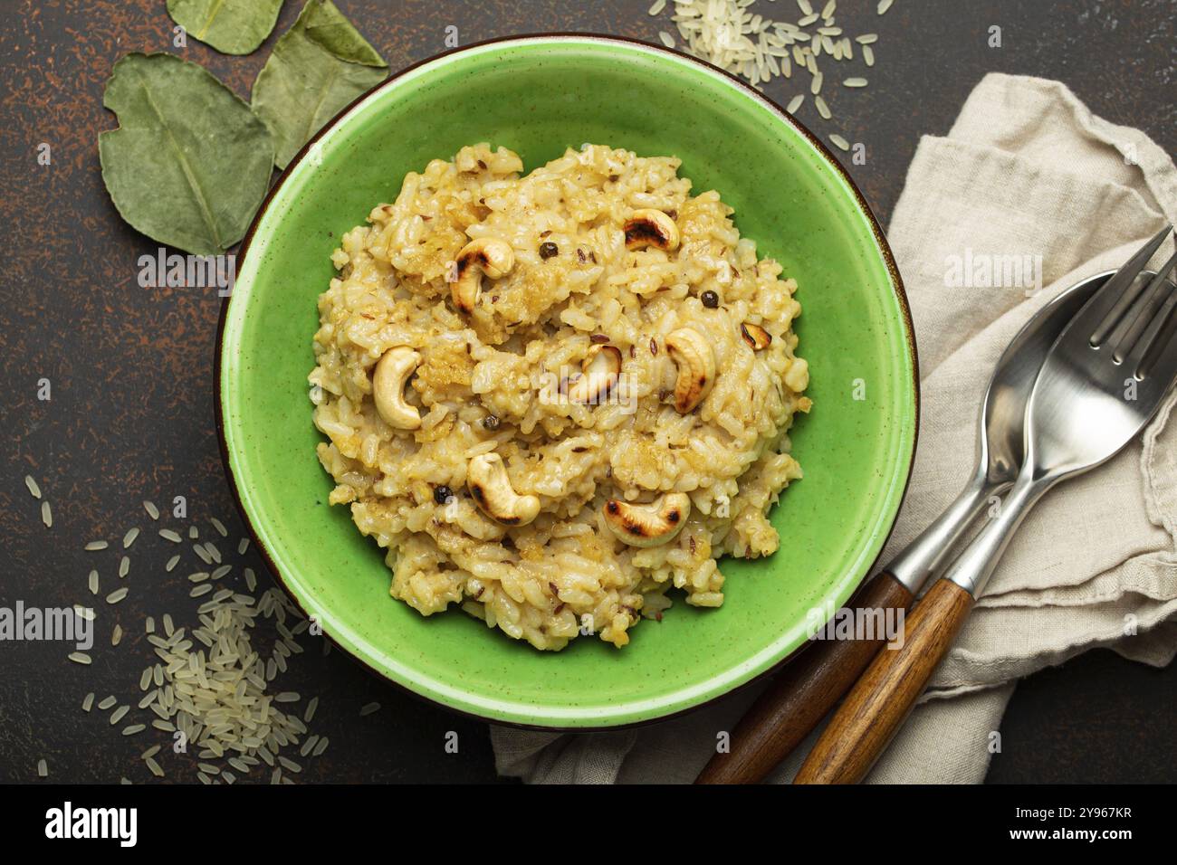 Ven Pongal (Khara Pongal), traditional Indian savoury rice dish made ...