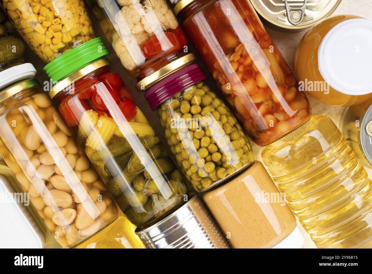 Emergency groceries food background flat lay, food photography, food ...