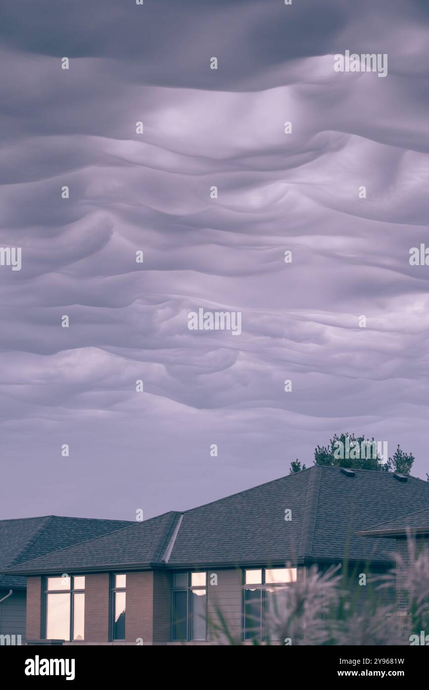 Rare and interesting Asperitas cloud seen in West Ottawa Stock Photo ...