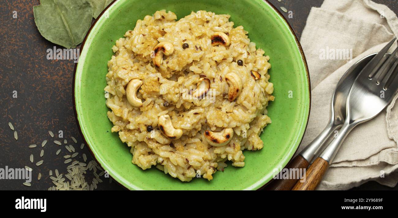 Ven Pongal (Khara Pongal), traditional Indian savoury rice dish made ...
