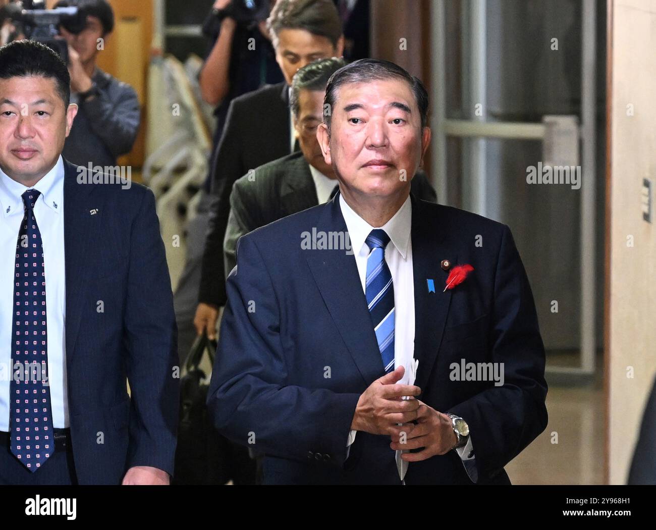 Japanese Prime Minister Shigeru Ishiba heads for the Liberal Democratic ...