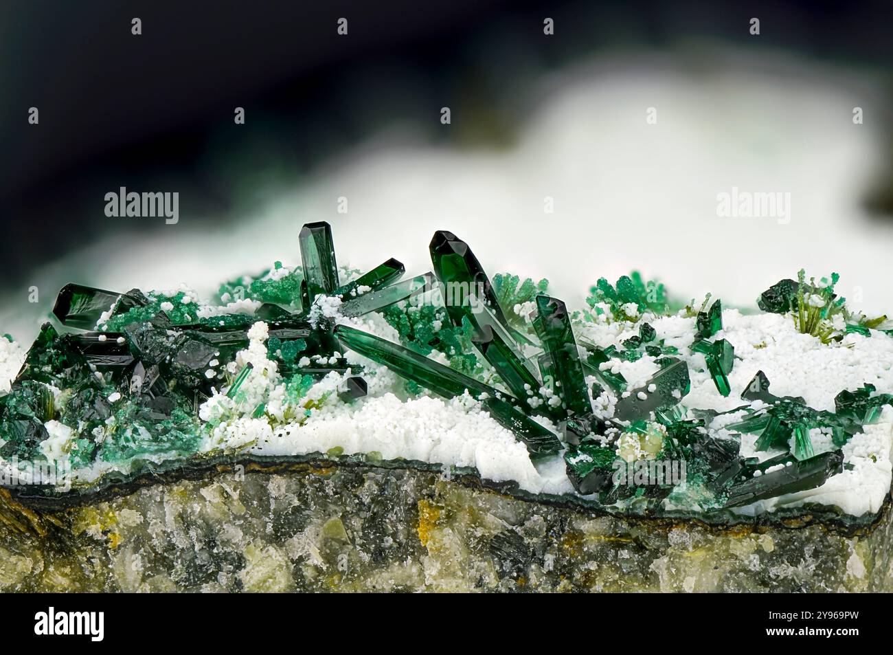 Atacamite and pseudomalachite crystals from Chile. Atacamite is a comparatively rare mineral ...