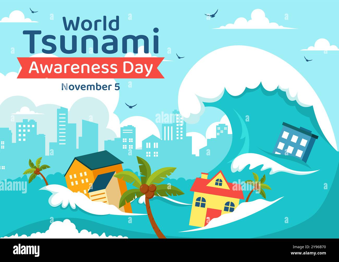 World Tsunami Awareness Day Vector Illustration on November 5 ...