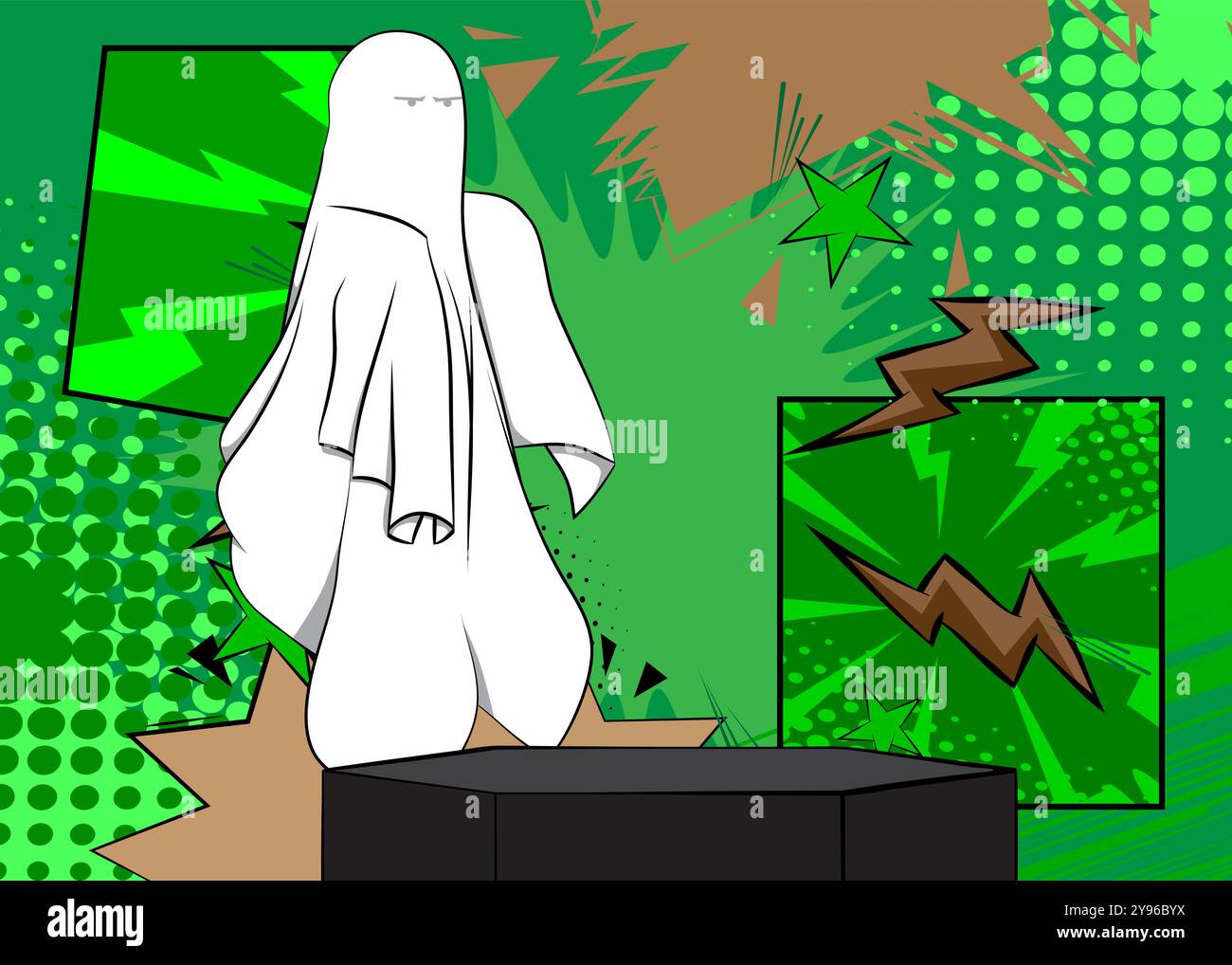 Comic Book Product podium stage for mockup presentation with Ghost ...