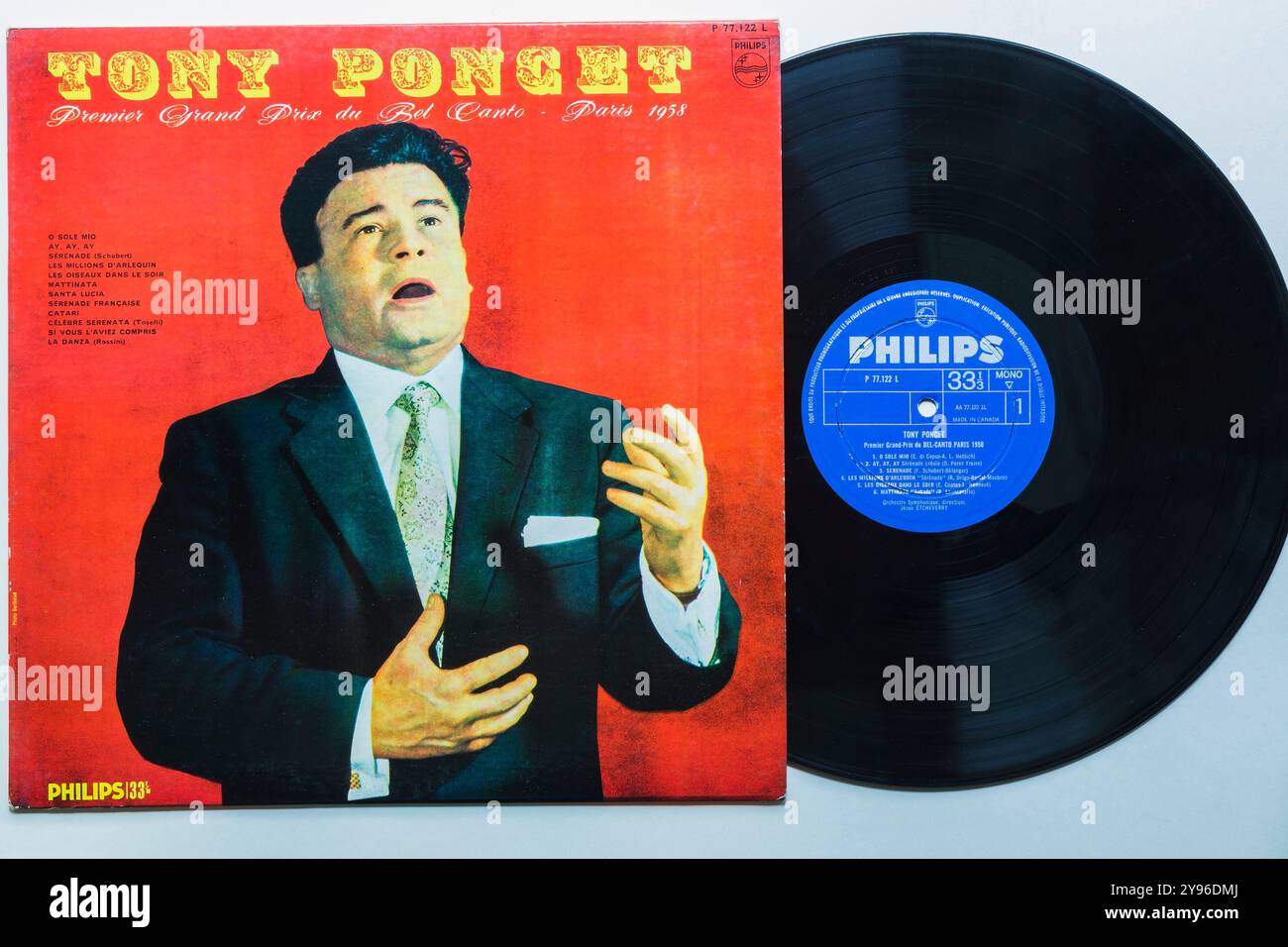 Tony Poncet Premier Grand Prix du Bel Canto Paris 1958 33 1/3 rpm long ...