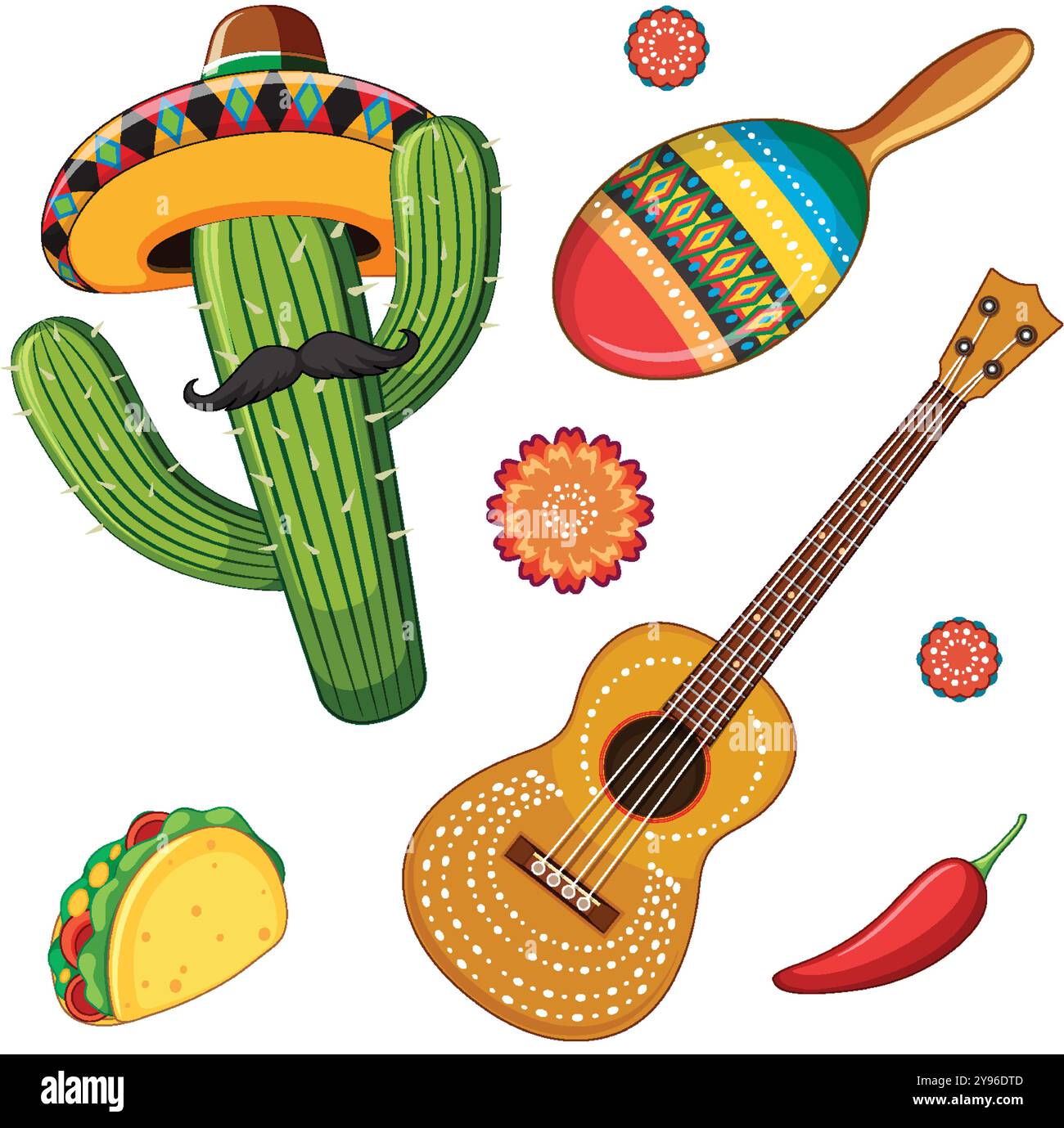 Colorful elements of Mexican culture and celebration Stock Vector Image ...